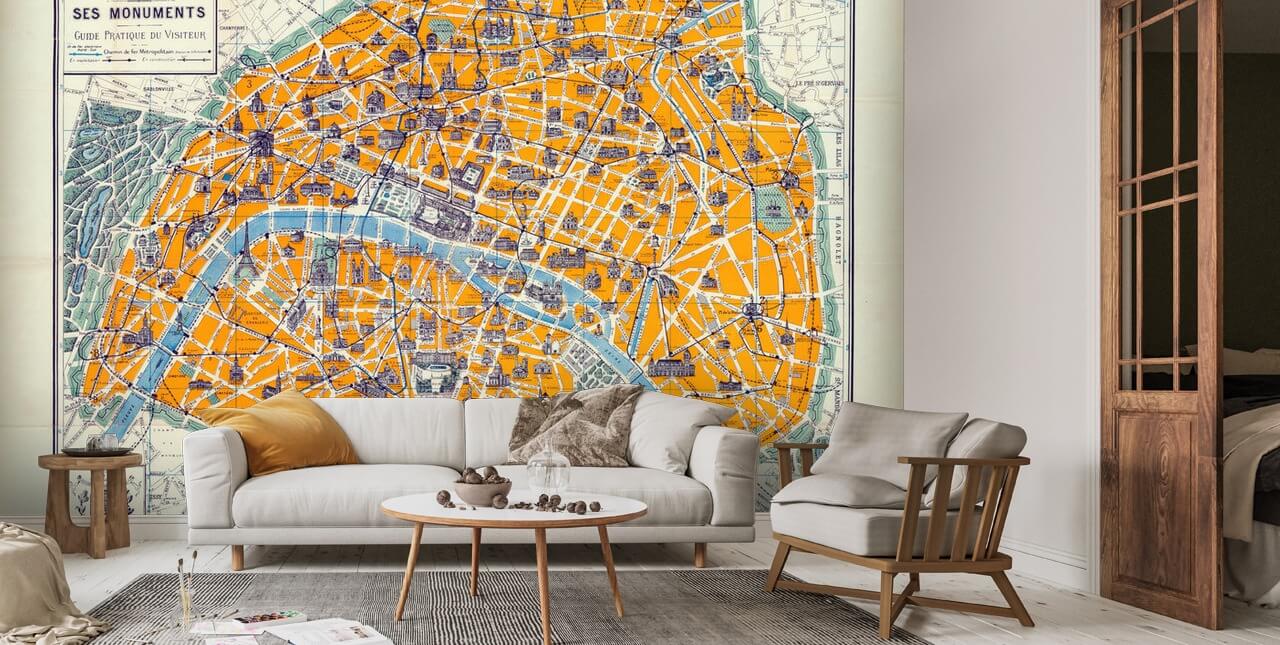 Carta da parati Mappa di Parigi 1926 | Wallsauce IT