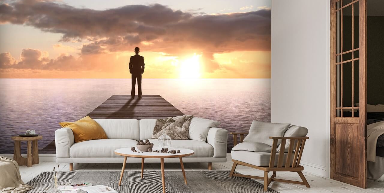 Reflective Moment Wallpaper Mural | Wallsauce US