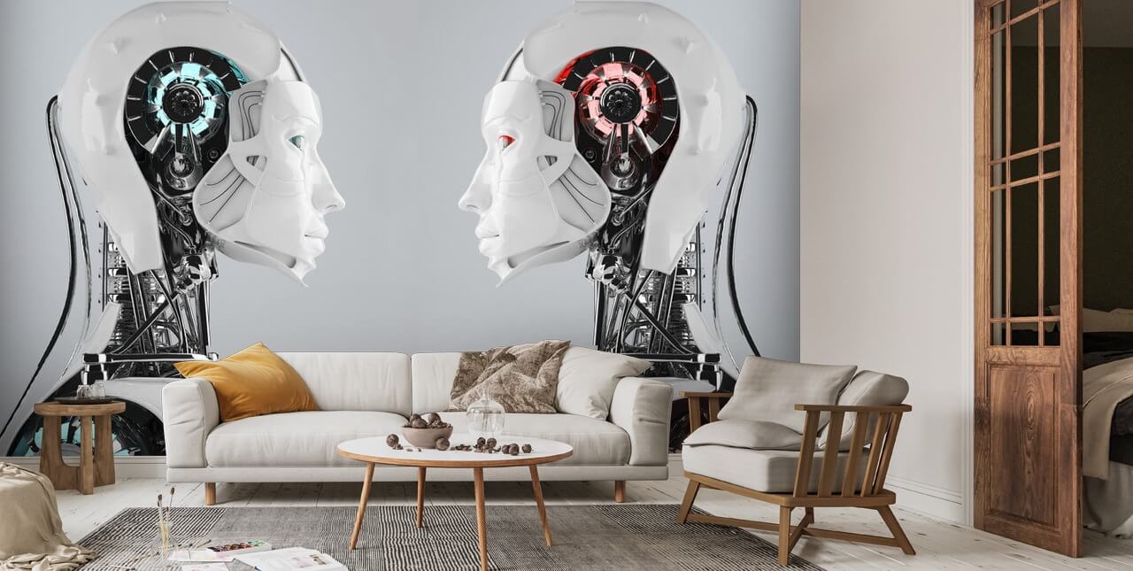 Android Women Face to Face Wallpaper | Wallsauce US