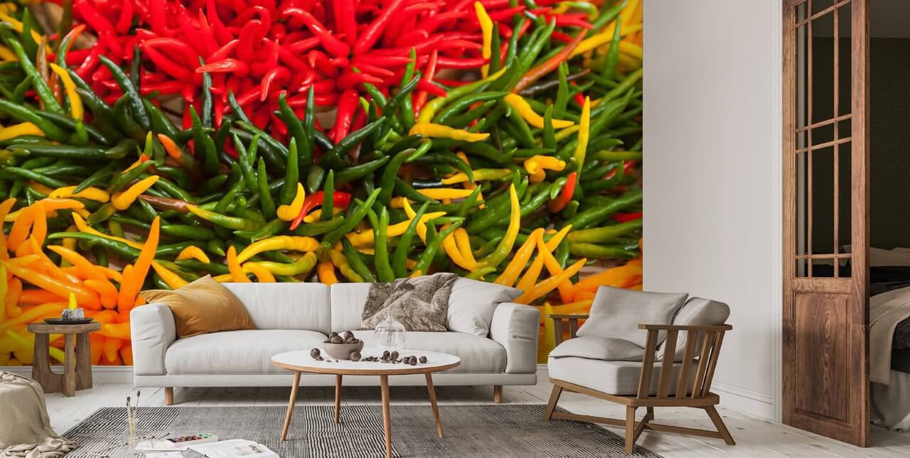 Chilli Peppers Wallpaper | Wallsauce UK