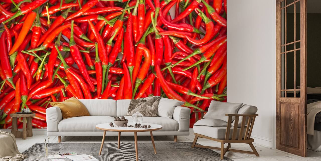 Scharfe Chilischoten Wandgemälde | Wallsauce DE