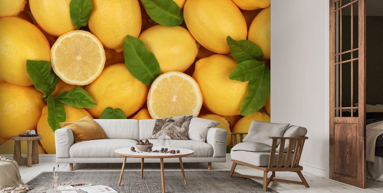 Zesty Lemons Wall Mural | Wallsauce US
