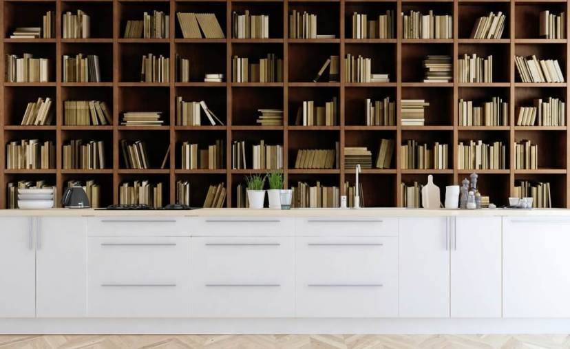Bookcase Wallpaper & Bookshelf Wall Murals | Wallsauce US