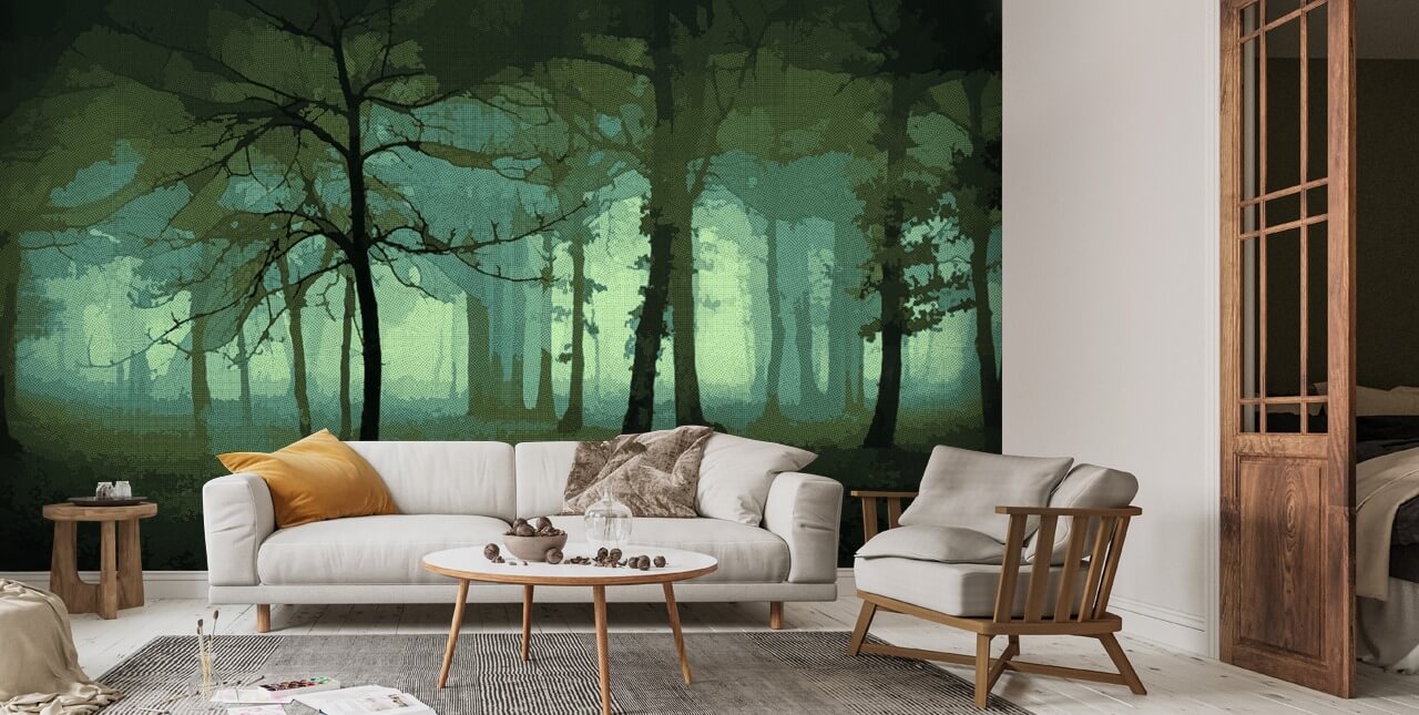 Delusion-Green Wall Mural by Studio Arterie | Wallsauce US