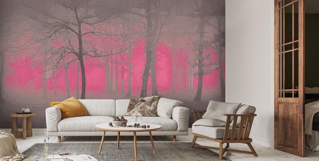 Delusion - Pink Wall Mural by Studio Arterie | Wallsauce UK