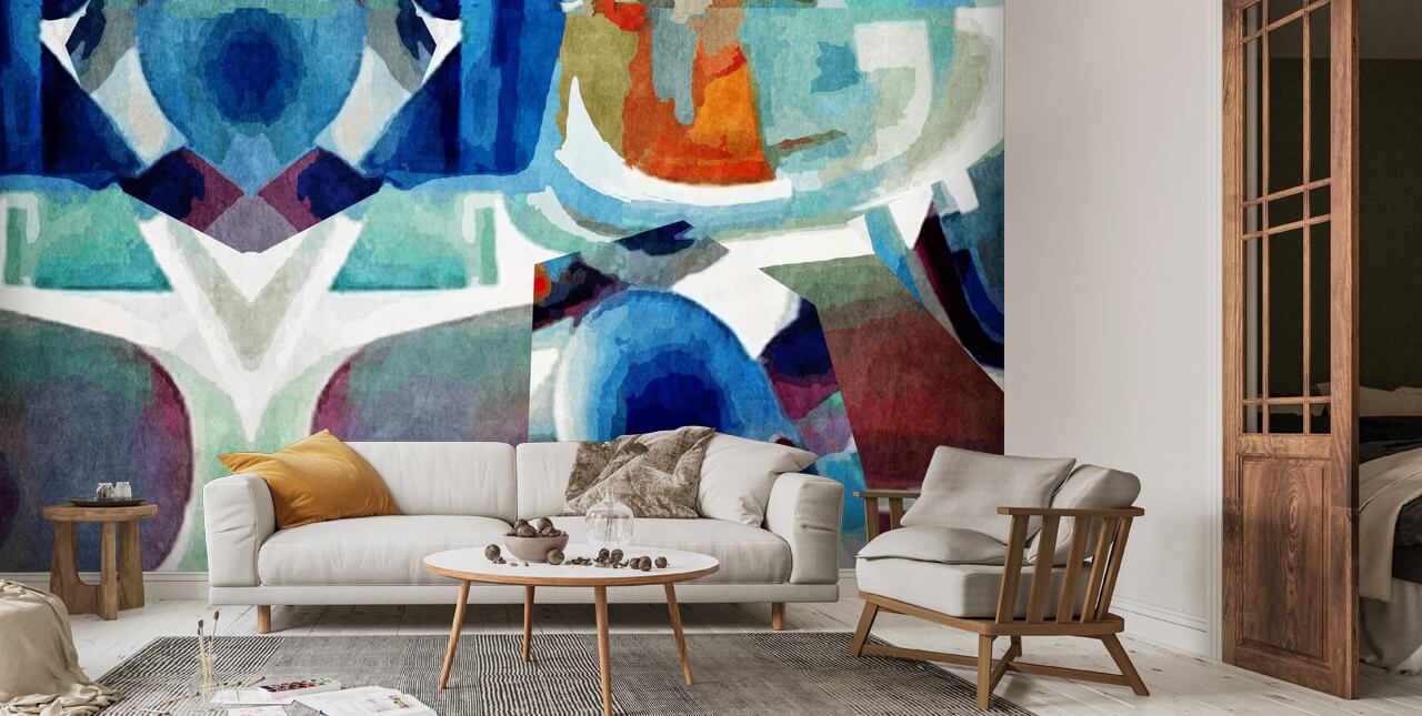 Dreamland - Blauwe muurschildering van Studio Arterie | Wallsauce NL