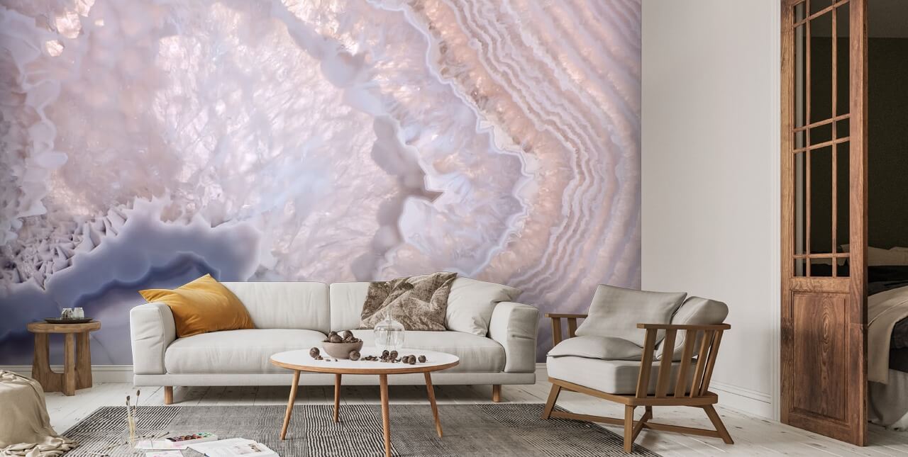 Pretty Lilac Geode Wall Mural | Wallsauce US