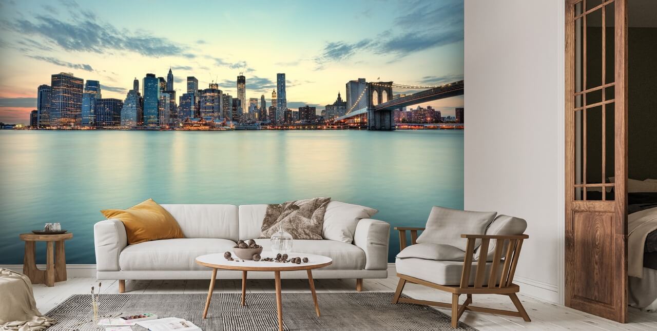 River View New York Skyline Wall Mural | Wallsauce AU