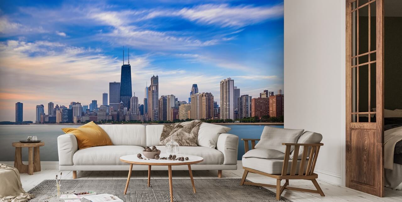 Chicago Skyline Wallpaper Mural | Wallsauce US