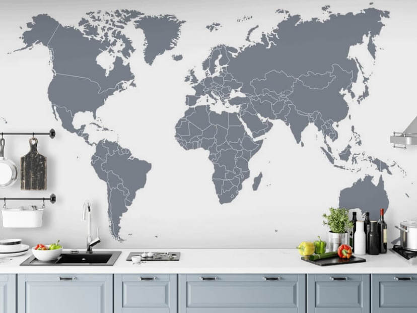 World Map Wallpaper & Wall Murals | Wallsauce UK
