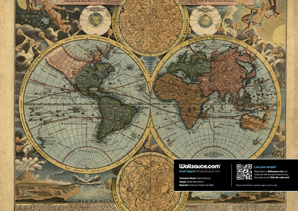 Colour Old Map Wallpaper | Wallsauce CA