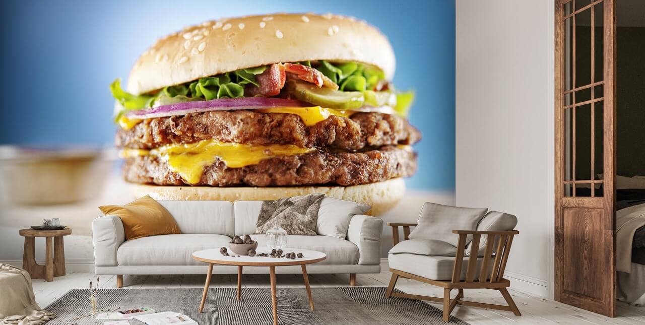 Big Burger Wallpaper Mural | Wallsauce US