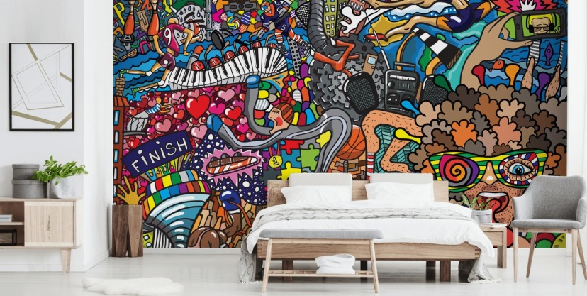 Graffiti tapet og gadekunst vægmalerier | Wallsauce DK