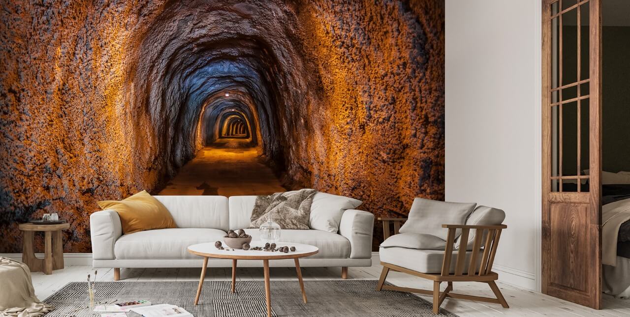 Cave Tunnel Wallpaper Mural | Wallsauce US