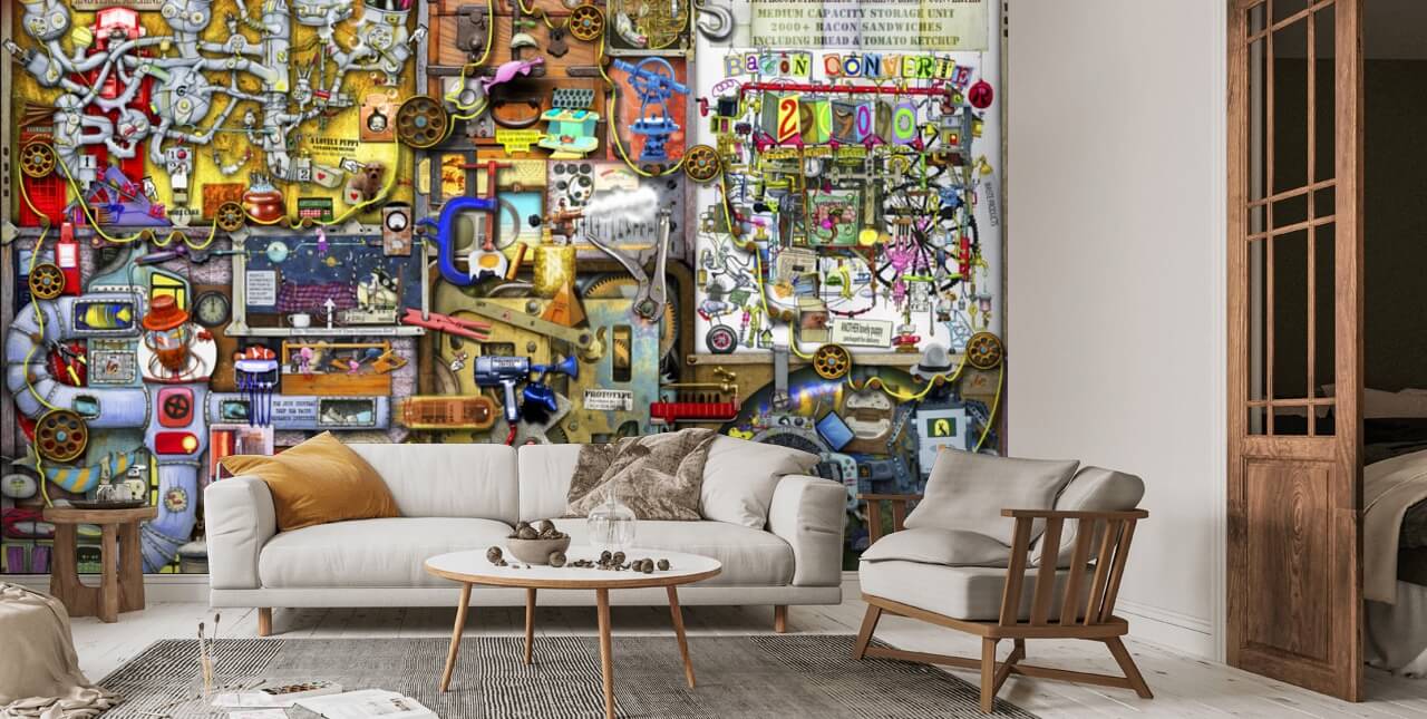 The Inventor's Cupboard Wall Mural | Wallsauce US