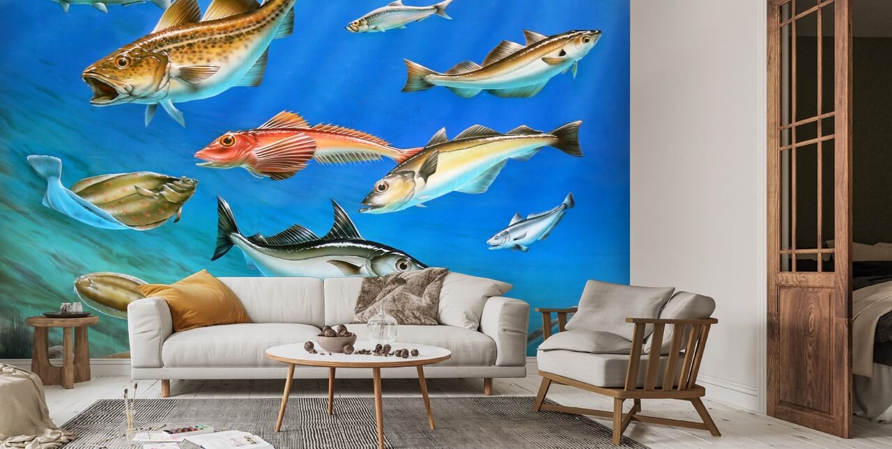 Sea Fish Wall Mural | Wallsauce US