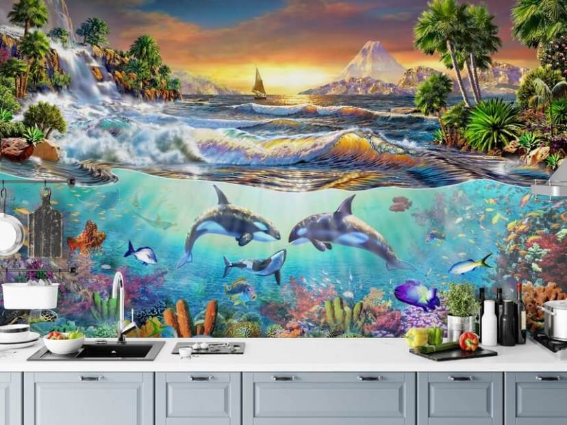 Wall Rogues Ocean Waves Wall Mural Wr50516 Wall Murals Coastal Wall