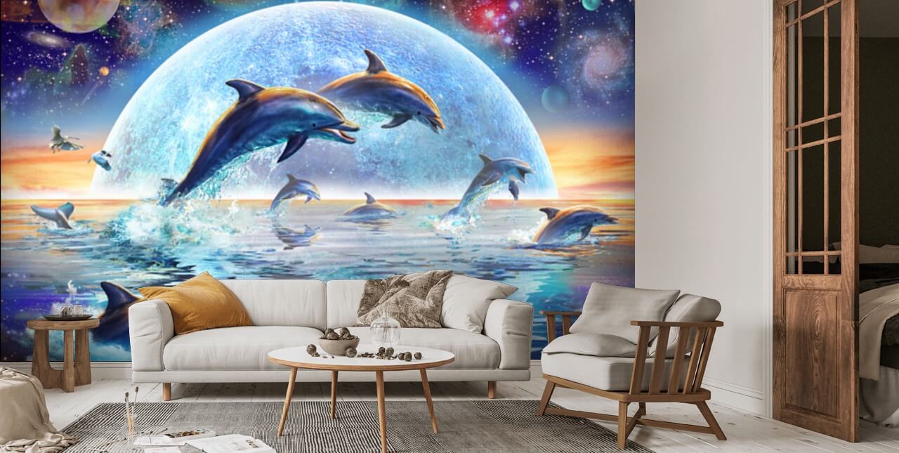 Dolphin Wallpaper Mural Dolphin Wallpaper Wall Mural