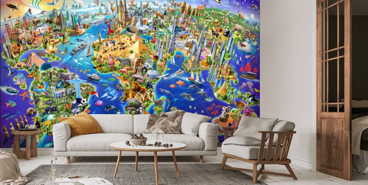 Mural de pared Mundo loco | Wallsauce ES