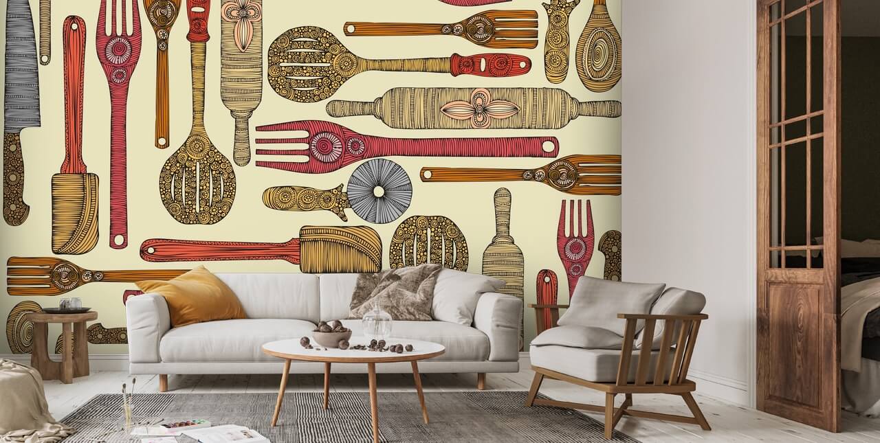 Decorazione murale Lets Cook - Carta da parati Lets Cook | Wallsauce IT