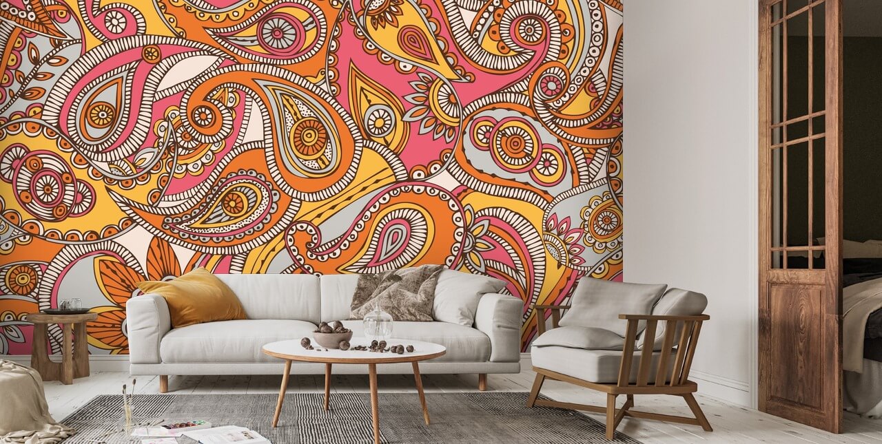 Spring Paisley Wall Mural | Wallsauce US
