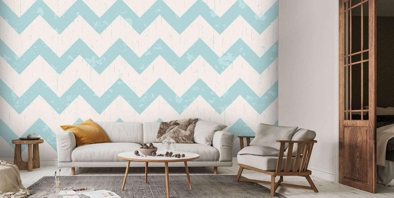 Zigzag Wallpaper Blue