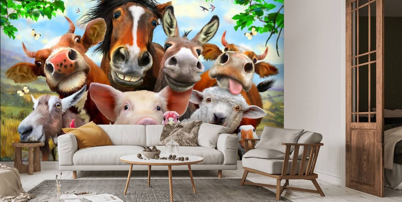 Farm Selfie Wallpaper | Wallsauce US