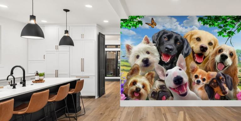 Papel pintado y murales de perros | Wallsauce ES