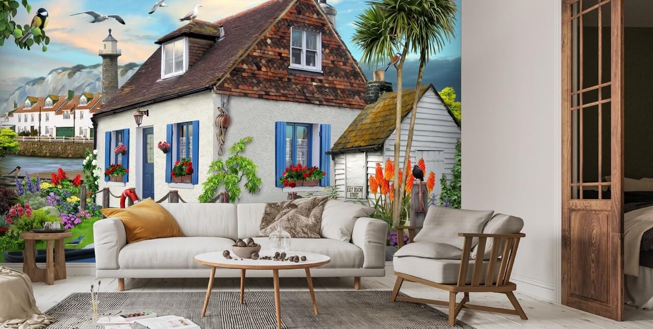 Fisherman's Cottage Wall Mural | Wallsauce UK