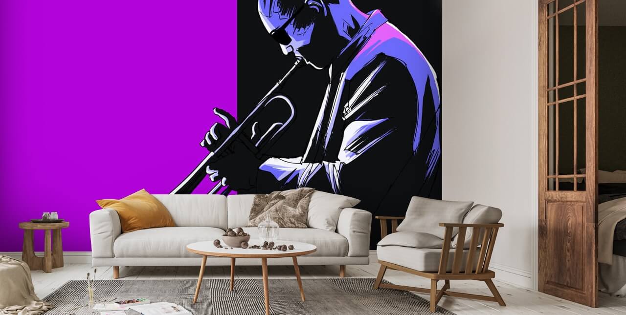 Blues Musician Wall Mural | Wallsauce US