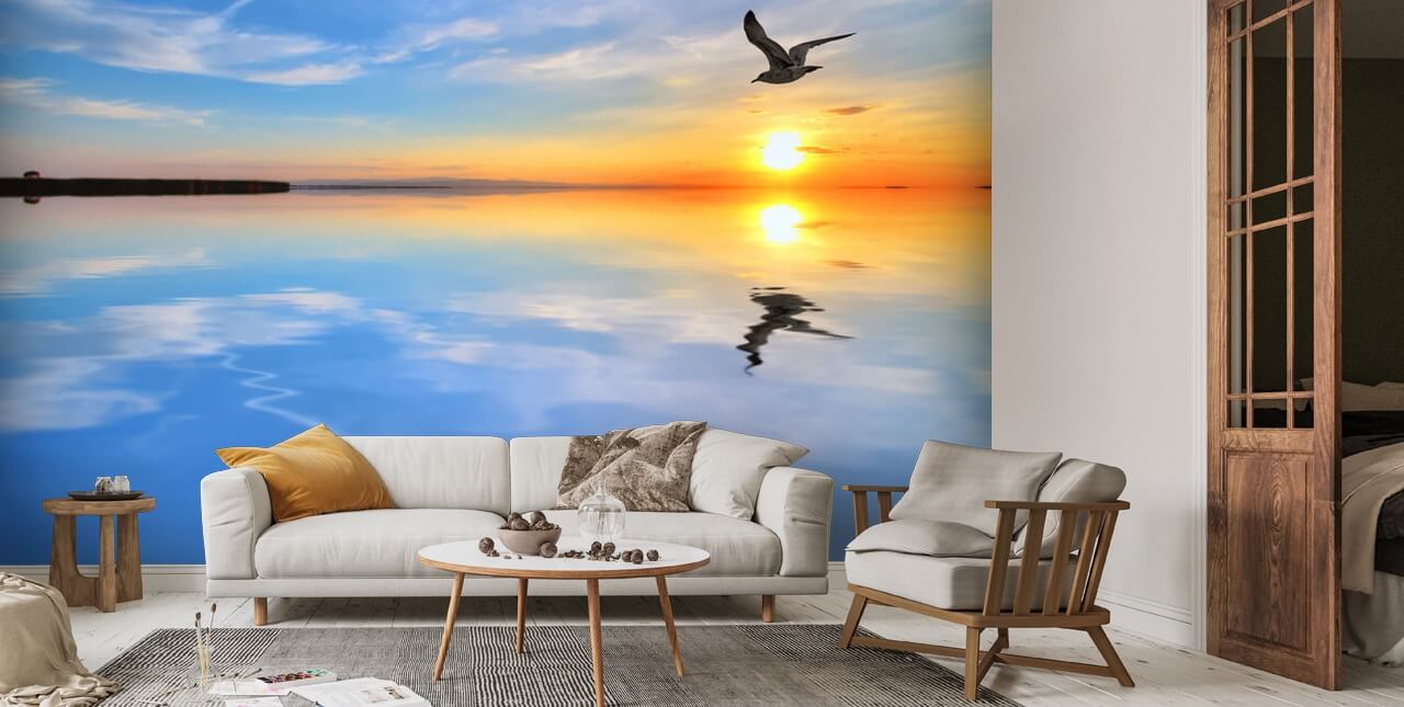 Blue Lake Reflections Wallpaper | Wallsauce US