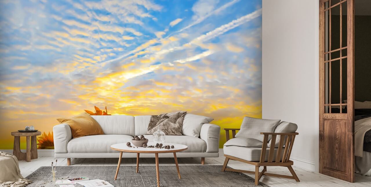 Sunflowers in Sunlight Wall Mural | Wallsauce US