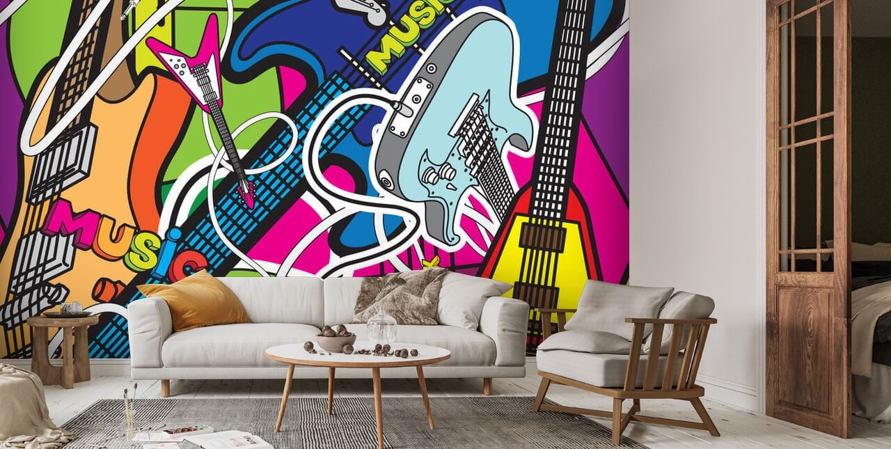 Colourful Music Wallpaper | Wallsauce NZ