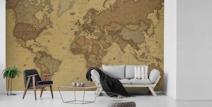 Vintage Map Wallpaper & Antique Map Wall Murals | Wallsauce US