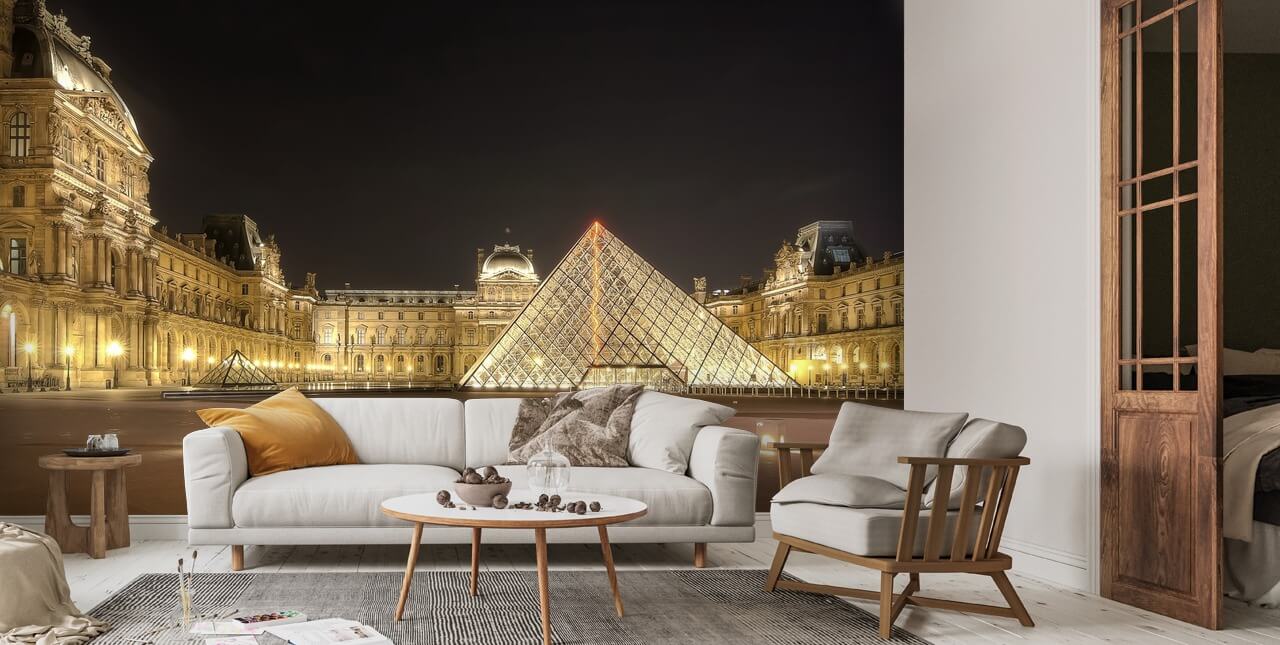 The Louvre at Night Wall Mural | Wallsauce UK