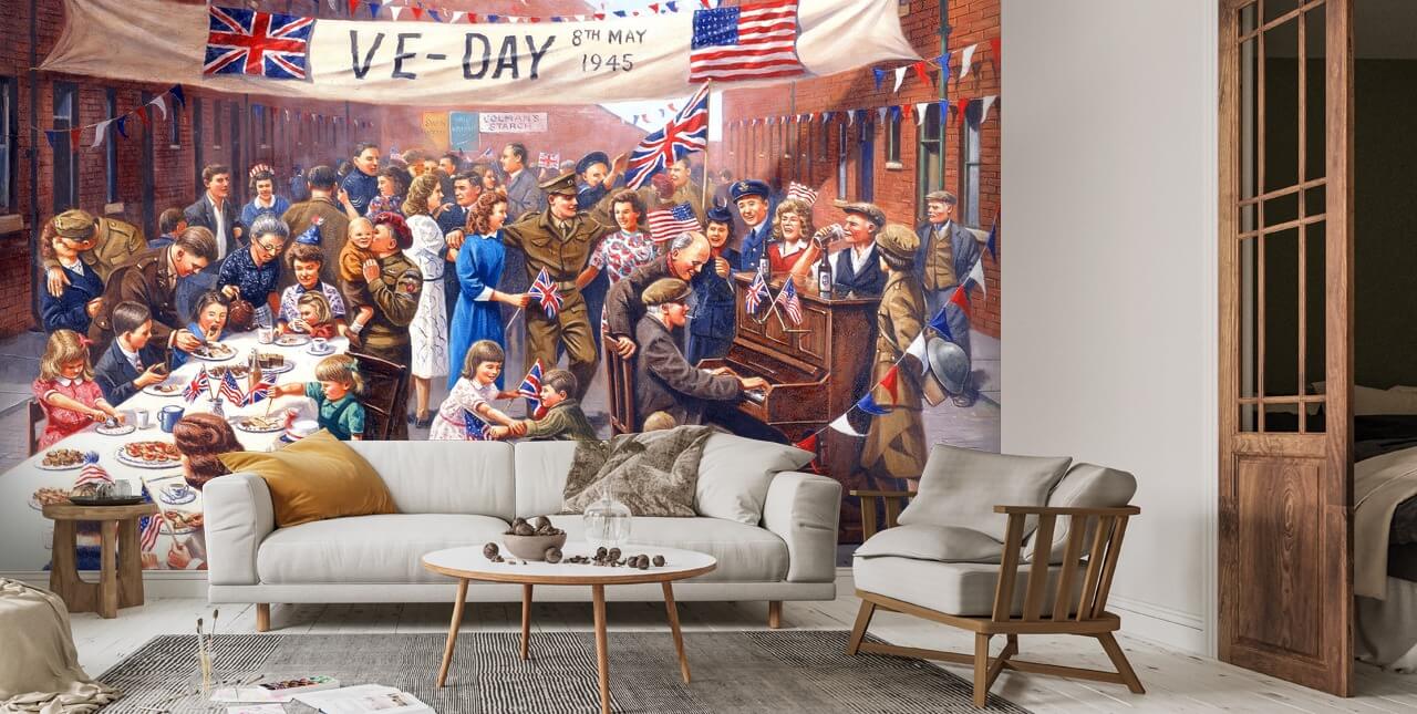 VE Day Celebration Wall Mural | Wallsauce US