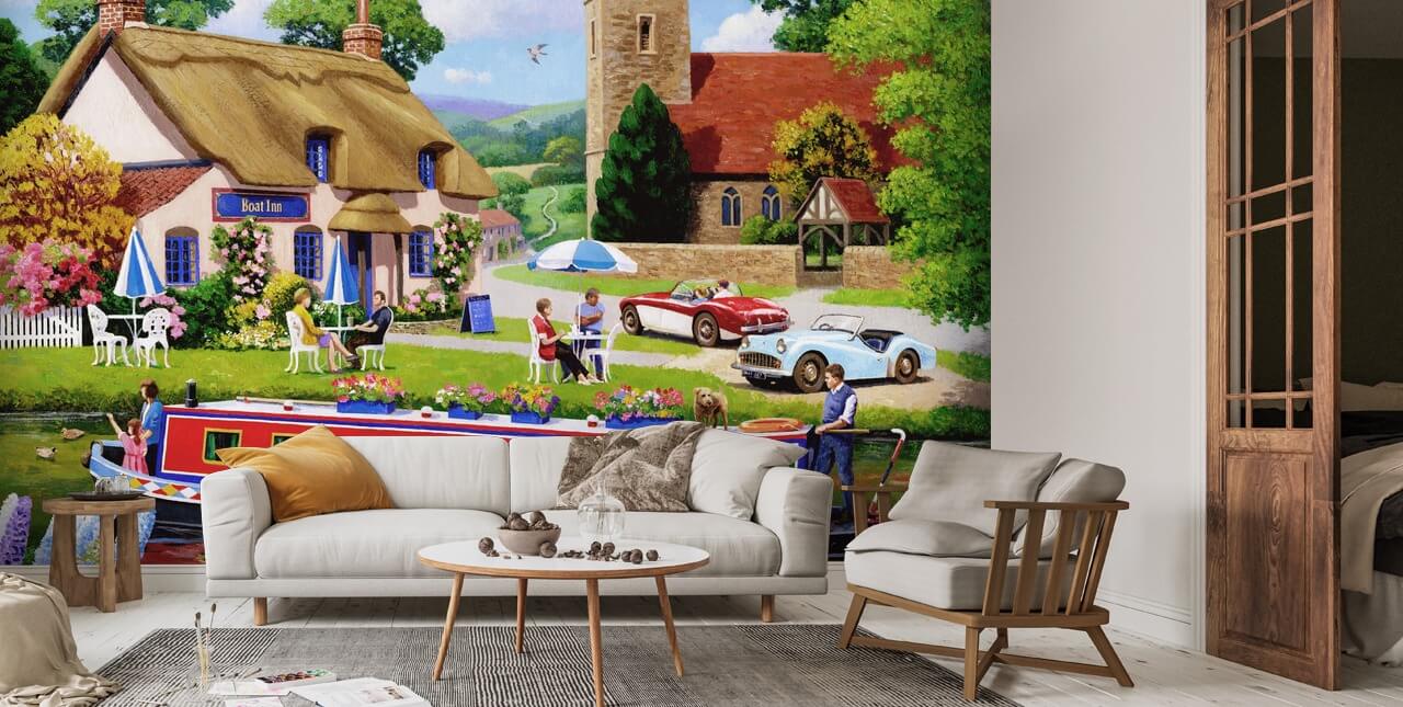 Boat Inn Wall Mural | Wallsauce UK