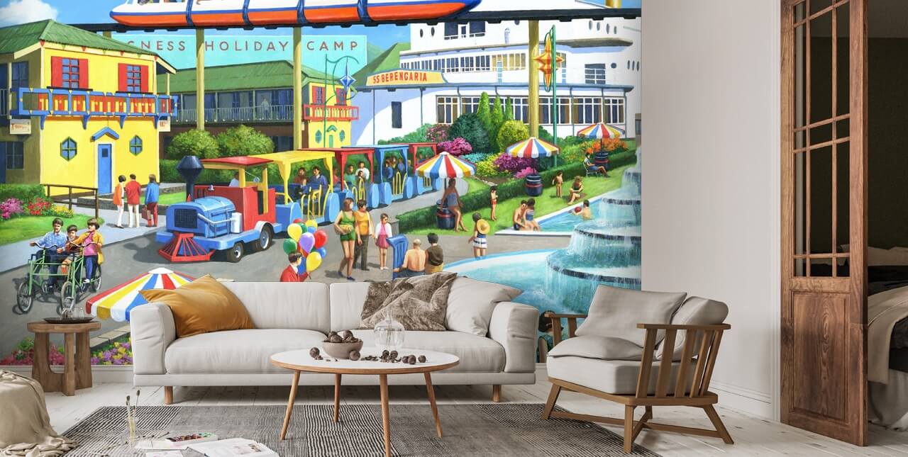 Holiday Camp Memories Wall Mural | Wallsauce UK