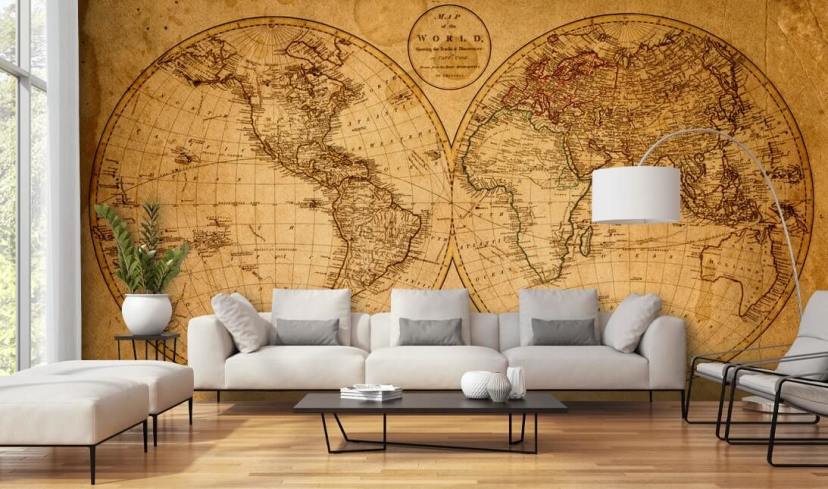 Vintage Map Wallpaper & Antique Map Wall Murals | Wallsauce US