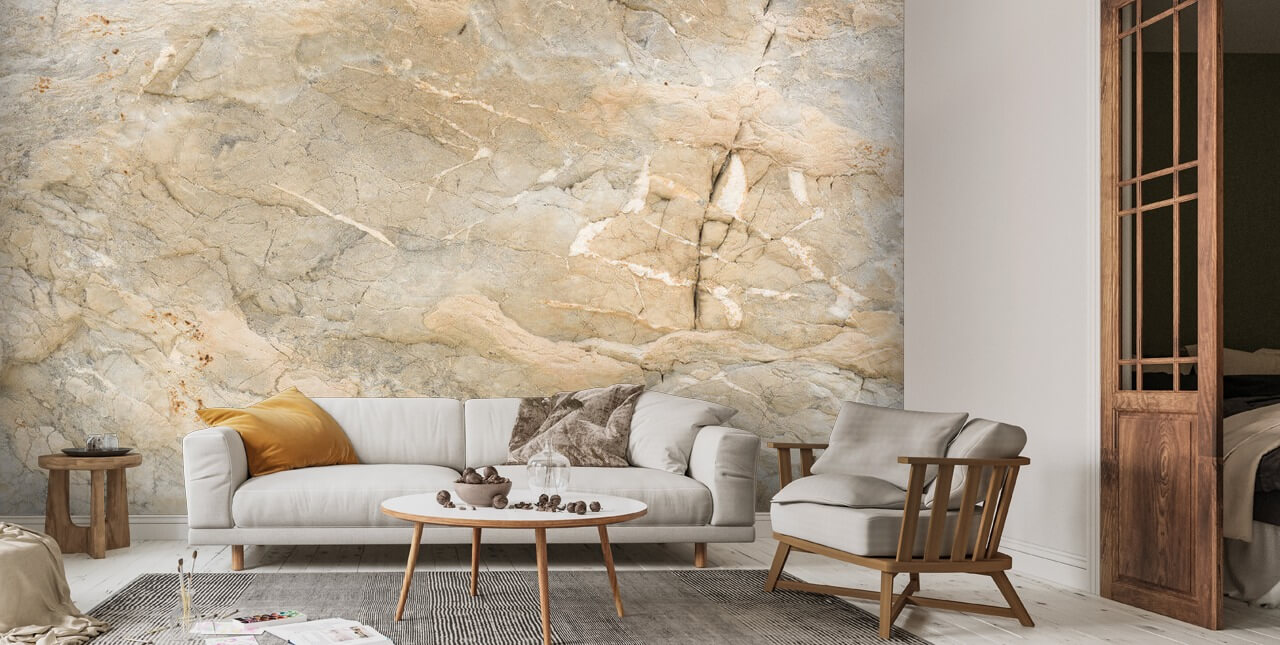 Natuurlijk marmer behang | Wallsauce NL