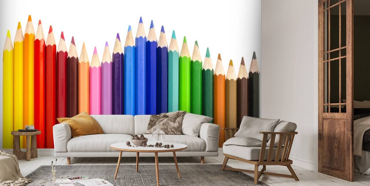 Colored Pencils Making a Wave Wallpaper | Wallsauce US