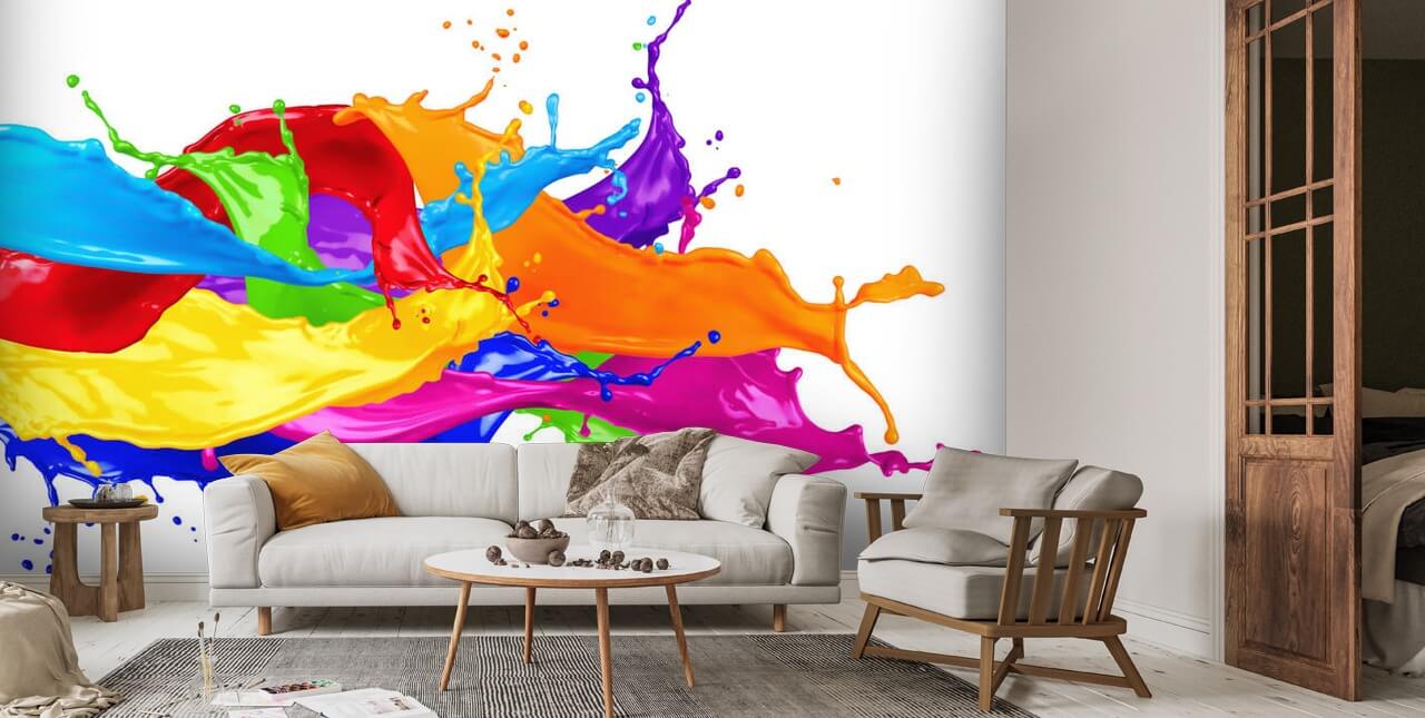 Wild Colour Splash Wallpaper | Wallsauce UK