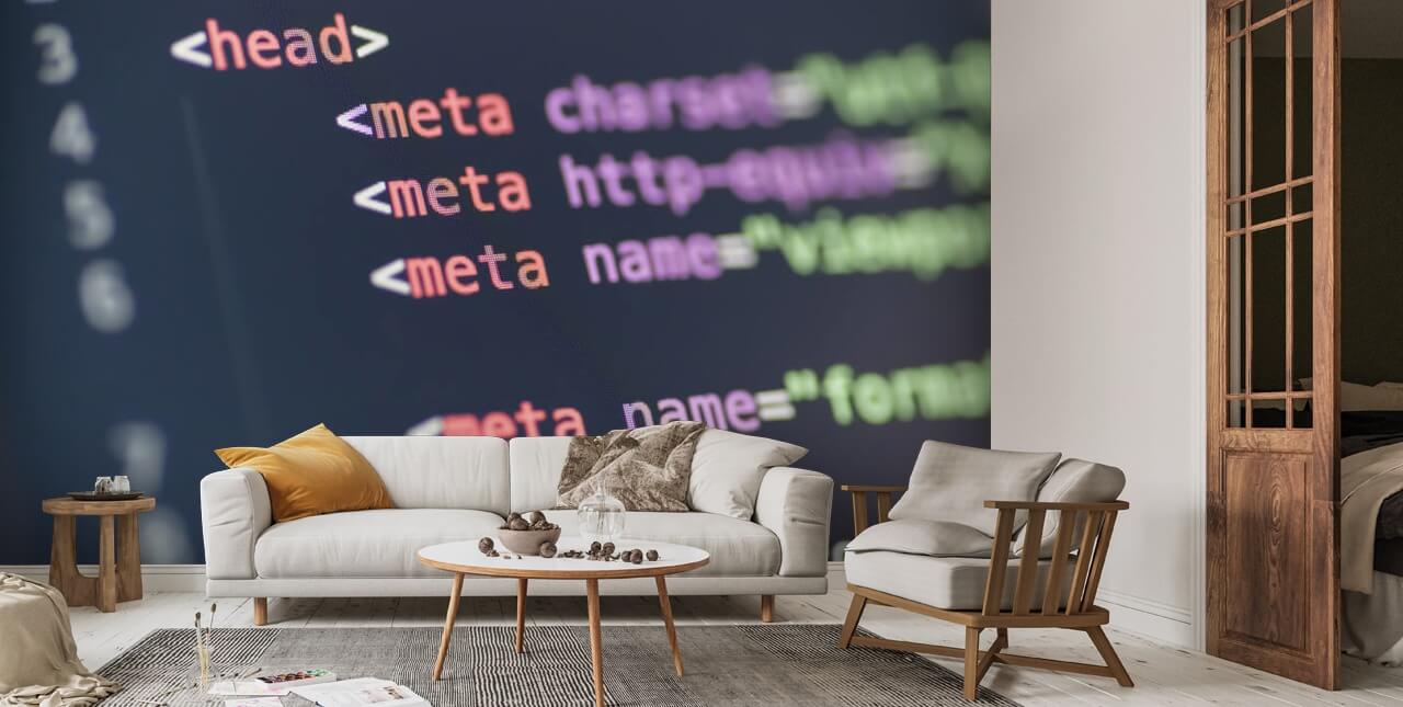 HTML Meta Tag Code Wall Mural | Wallsauce CA