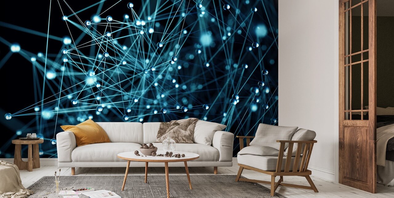Molecular Structure Wallpaper Mural | Wallsauce UK