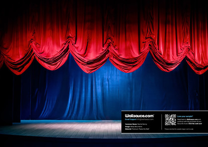 Theater Curtain with Dramatic Lighting Mural | Wallsauce US