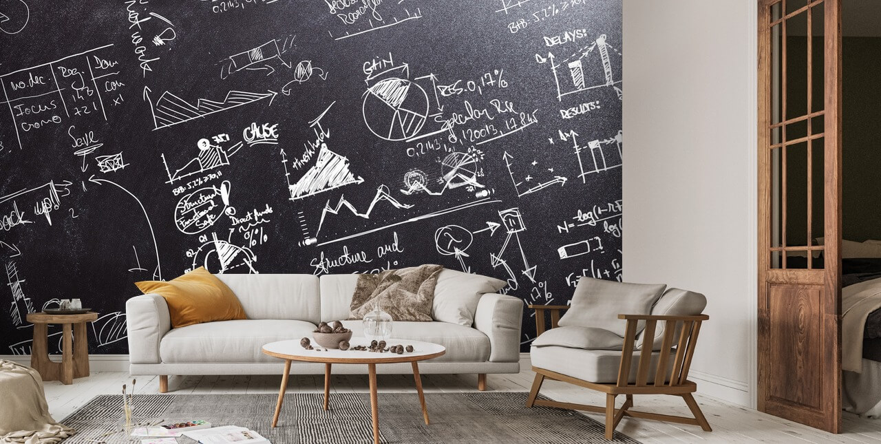 Graphs and Calculations Wallpaper Mural | Wallsauce CA