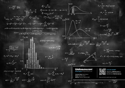 Math Physics Formulas on Chalkboard Wall Mural | Wallsauce UK