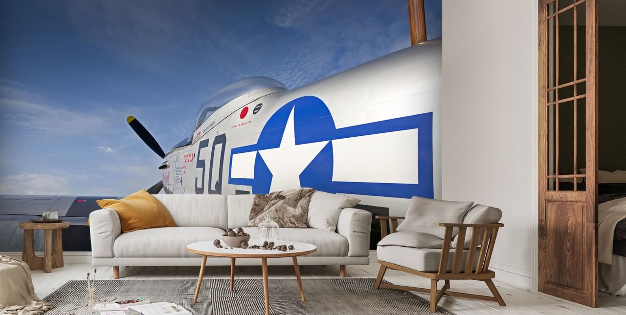 North American Mustang Fighter Wall Mural | Wallsauce US