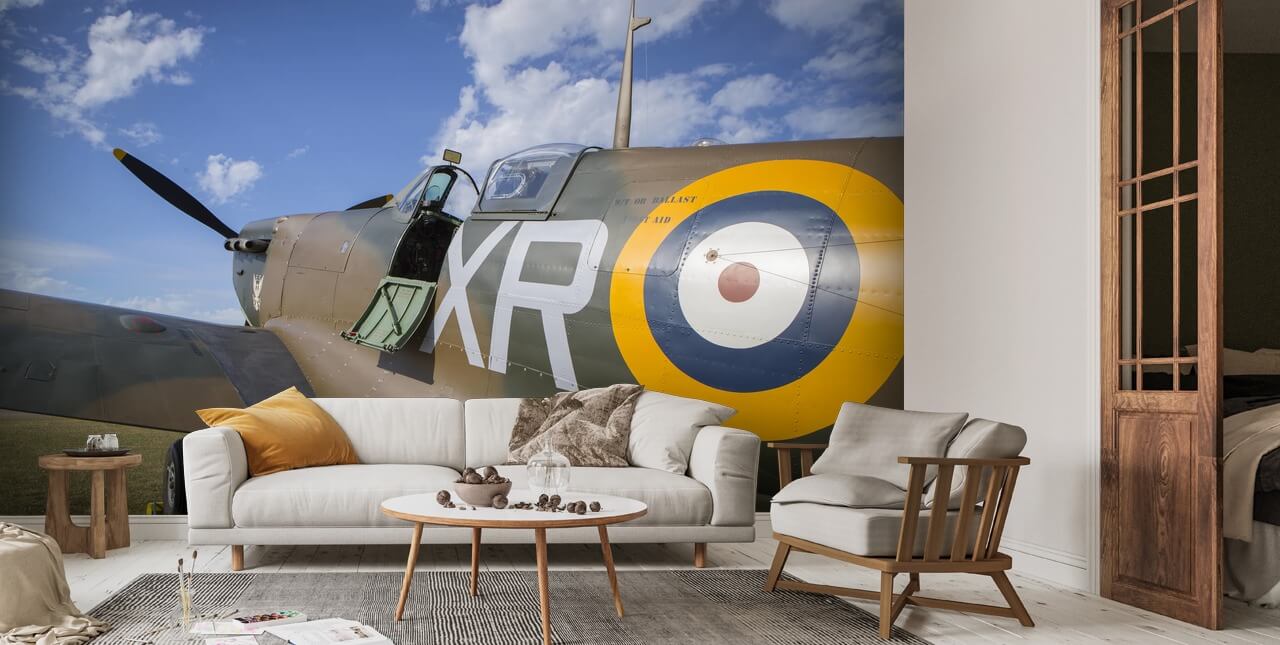 Supermarine Spitfire up close Wall Mural | Wallsauce US