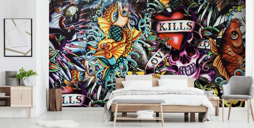 Graffiti behang en muurschilderingen met straatkunst | Wallsauce NL